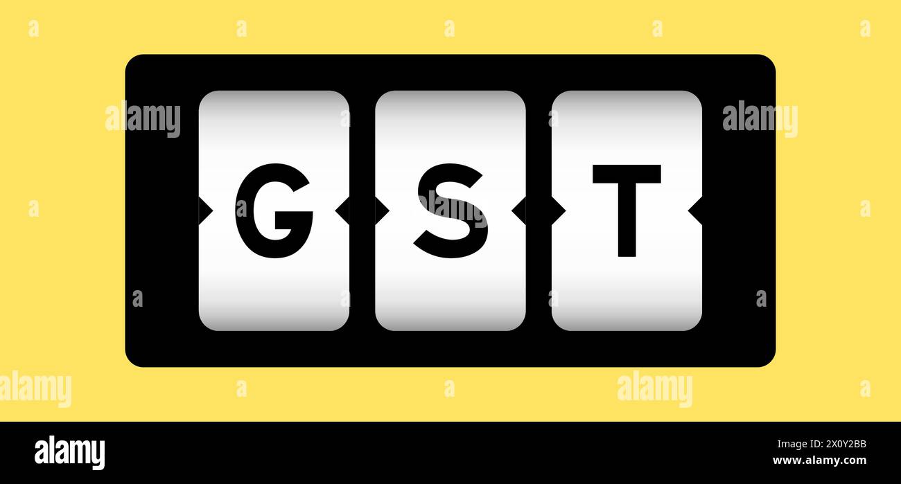 Black color in word GST (Abbreviation of Goods and Service Tax) on slot ...