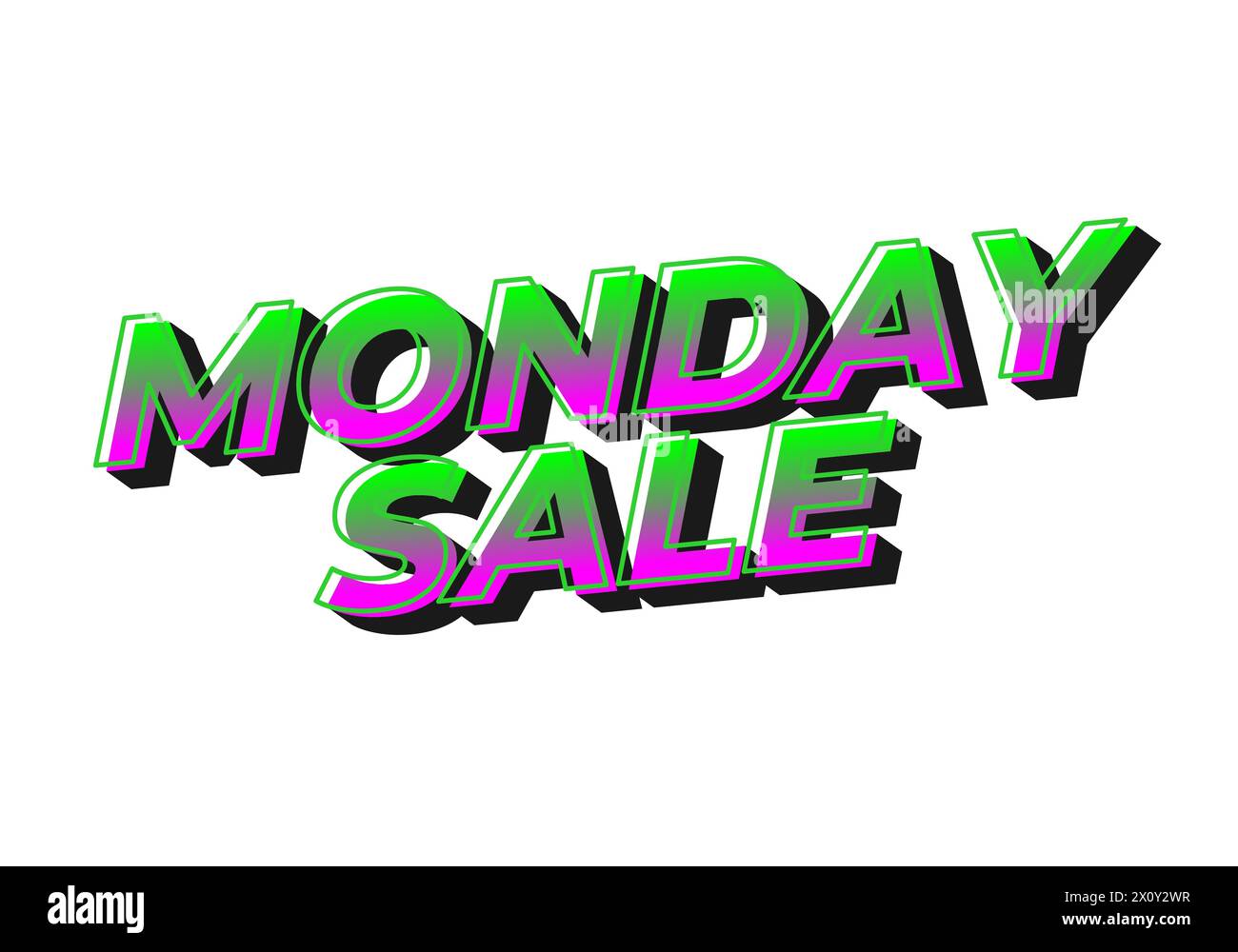 Monday sale. Text effect design in 3D style with eye catching colors ...
