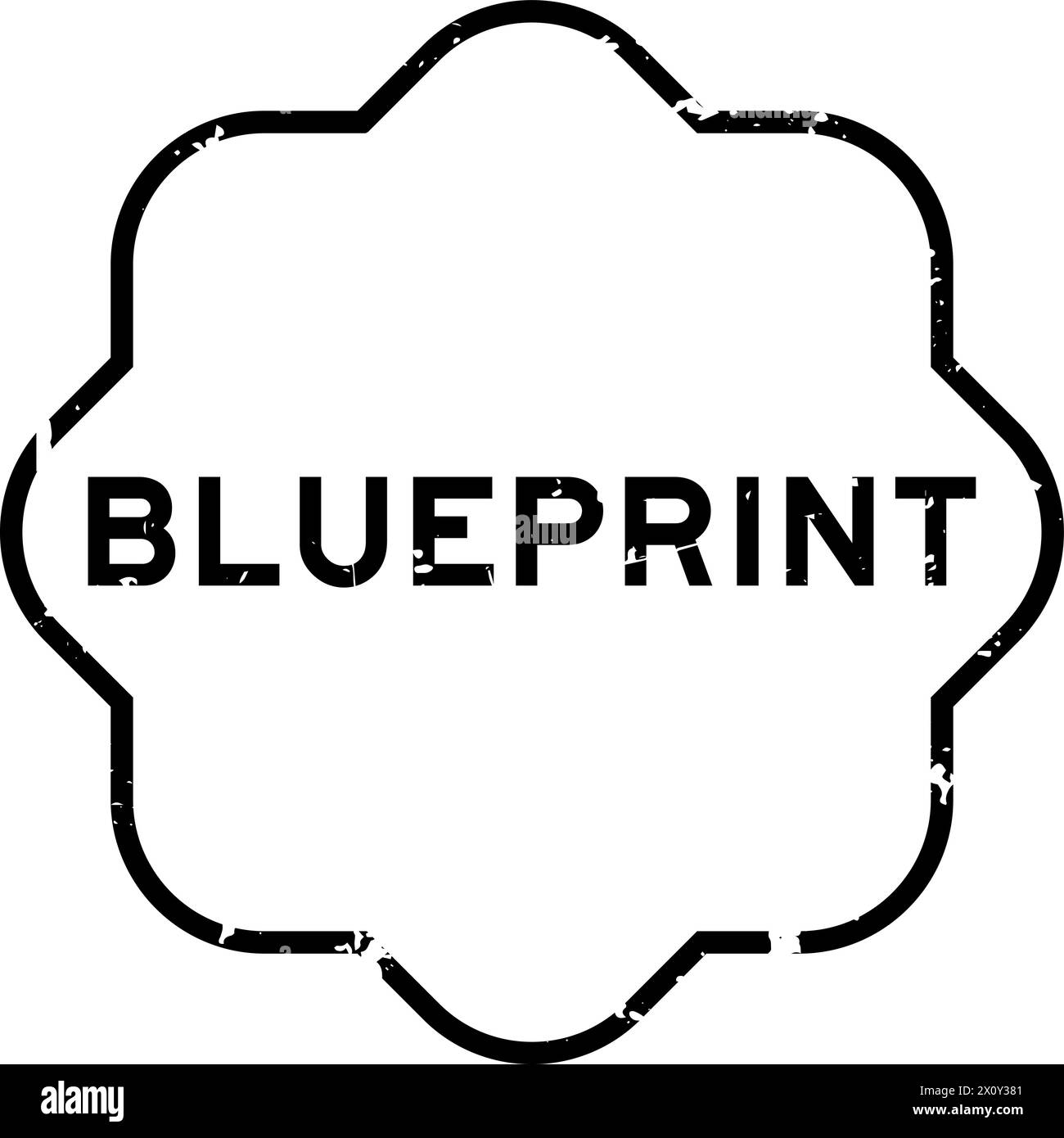 Grunge black blueprint word rubber seal stamp on white background Stock ...