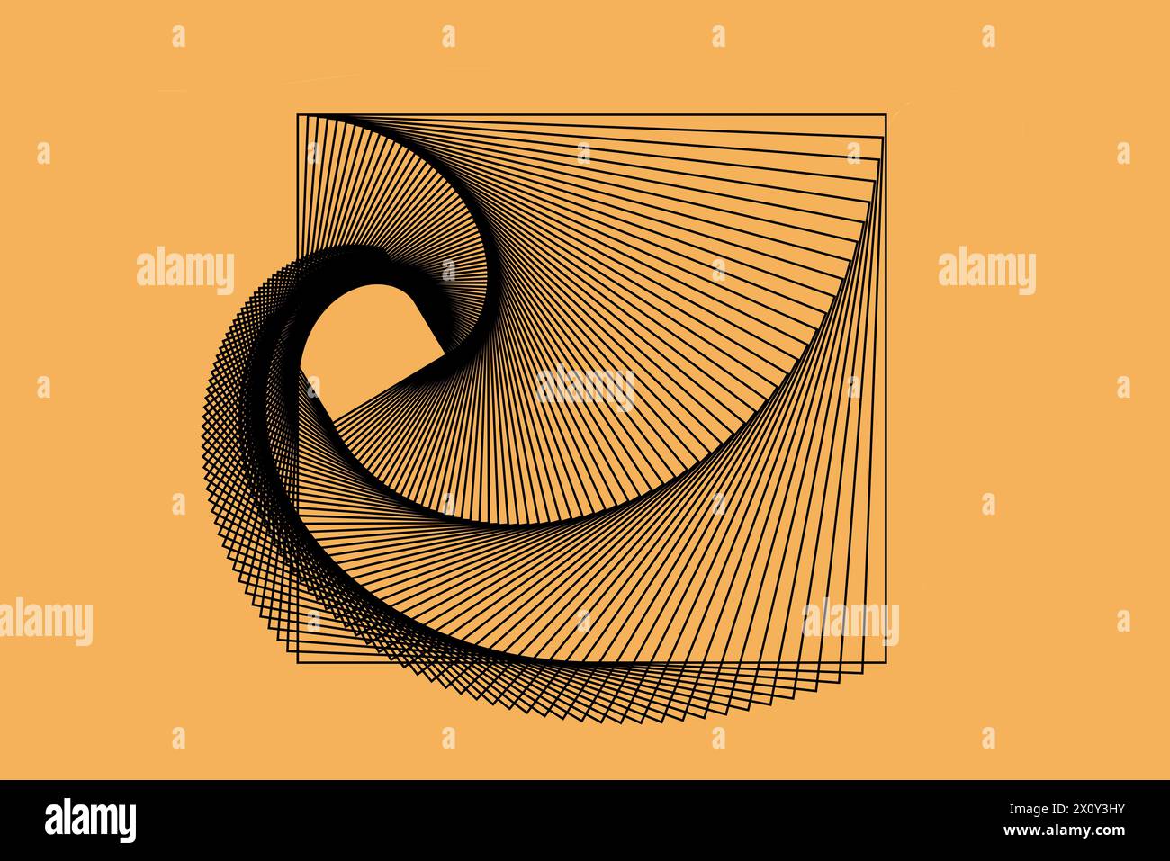 Abstract design of shifted squares creating a fantasy shape on a beige ...