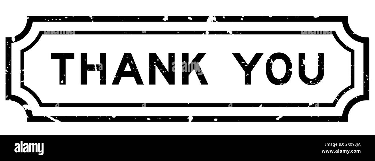 Grunge black thank you word rubber seal stamp on white background Stock ...