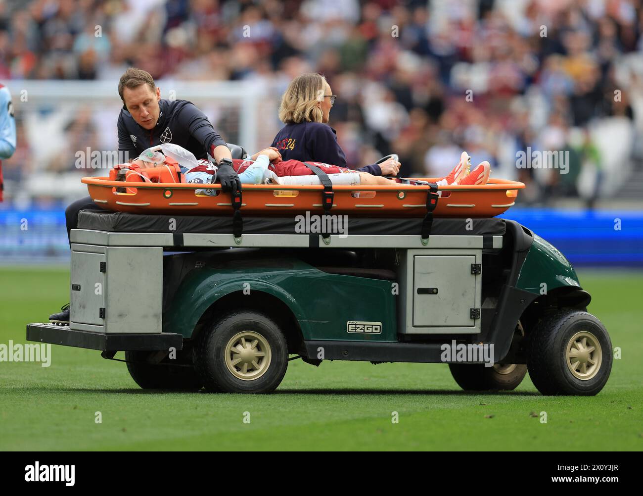 London, UK. 14th Apr, 2024. George Earthy of West Ham United leaves the ...