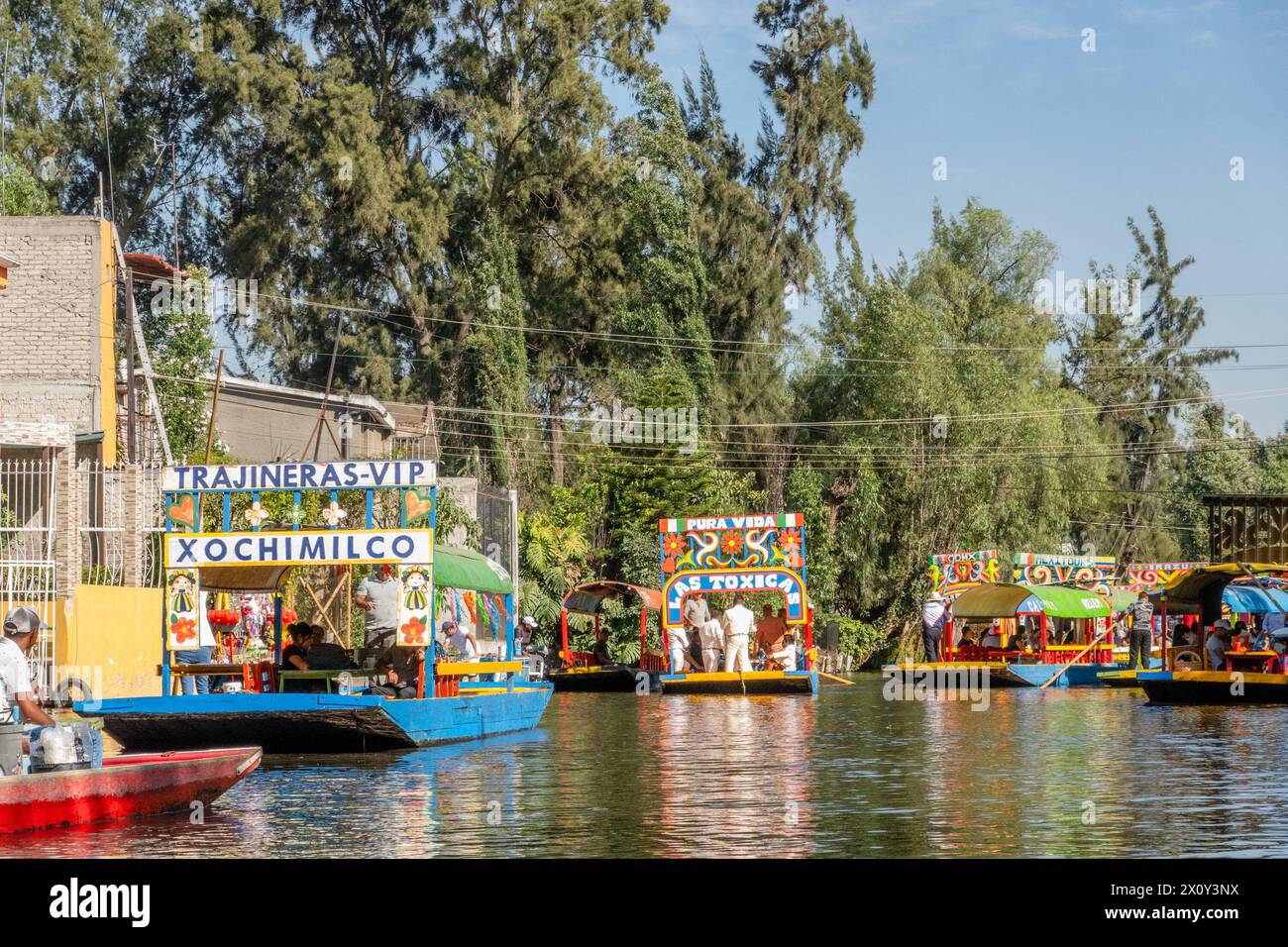 Mexico City, Mexico. 10th Mar, 2024. Tourists enjoy a day on Xochimilco ...