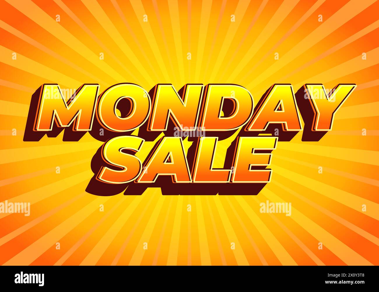 Monday sale. Text effect design in 3D style with eye catching colors ...