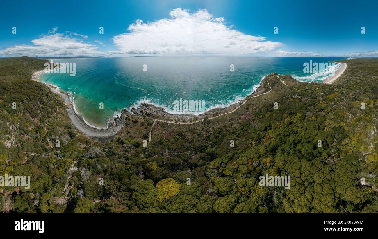 aerial panorama of unique ecosystem of noosa everglades - beautiful ...