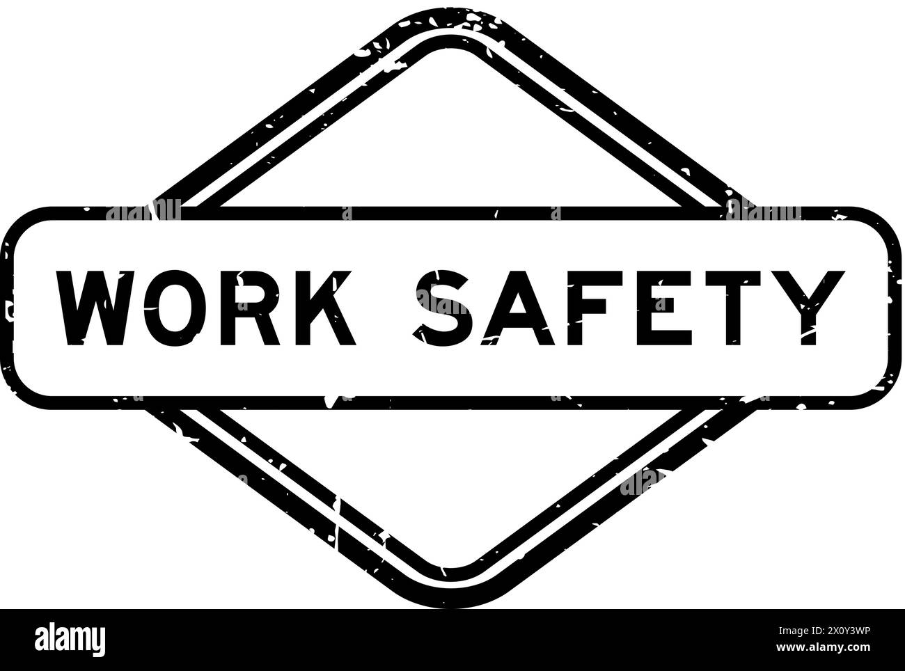 Grunge black work safety word rubber seal stamp on white background ...
