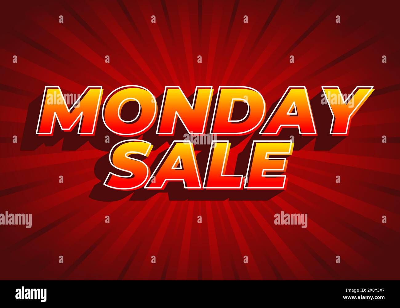 Monday sale. Text effect design in 3D style with eye catching colors ...