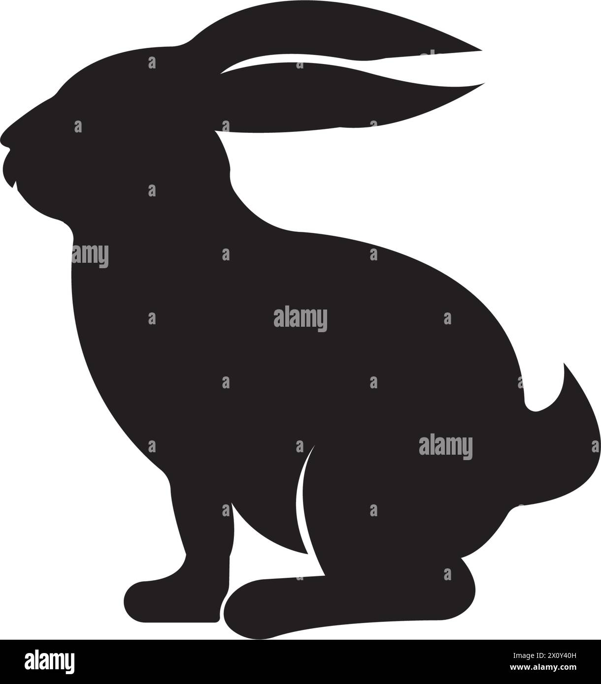 Rabbit head isolated Black and White Stock Photos & Images - Alamy