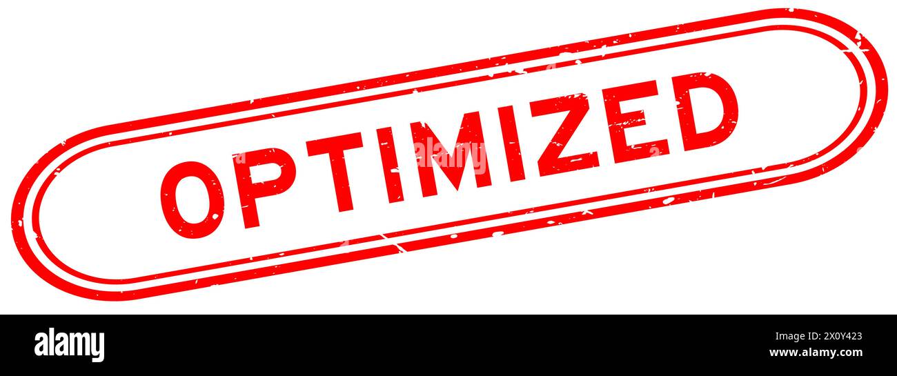 Grunge red optimized word rubber seal stamp on white background Stock Vector Image & Art - Alamy