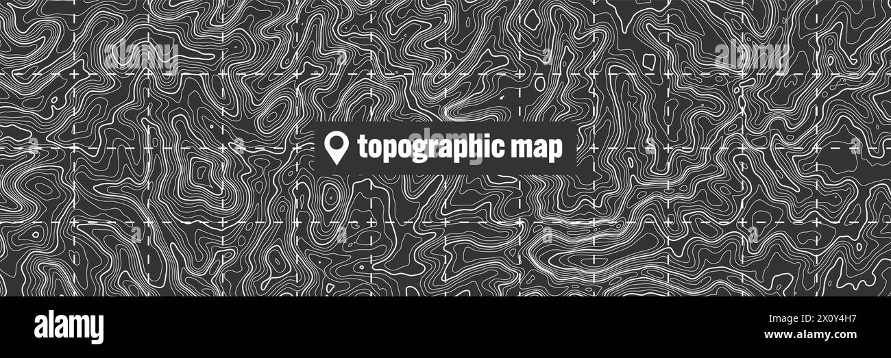 Topographic Map With Contour Lines Geographic Terrain Grid Relief Height Elevation Ground