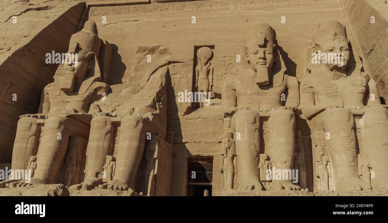 Temple of Abu Simbel in Aswan in the Egyptian part of Nubia Stock Photo ...