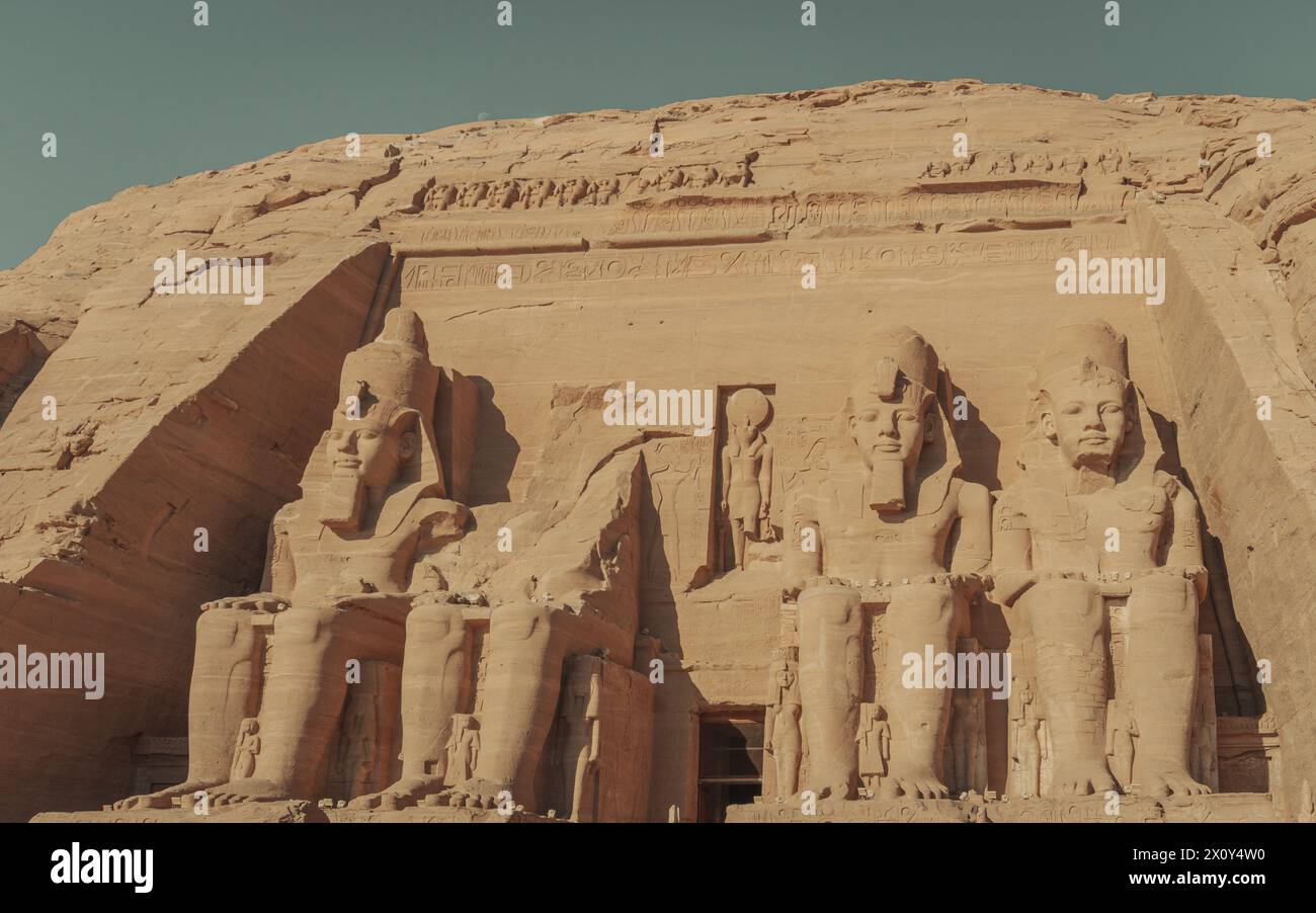 Temple of Abu Simbel in Aswan in the Egyptian part of Nubia Stock Photo ...