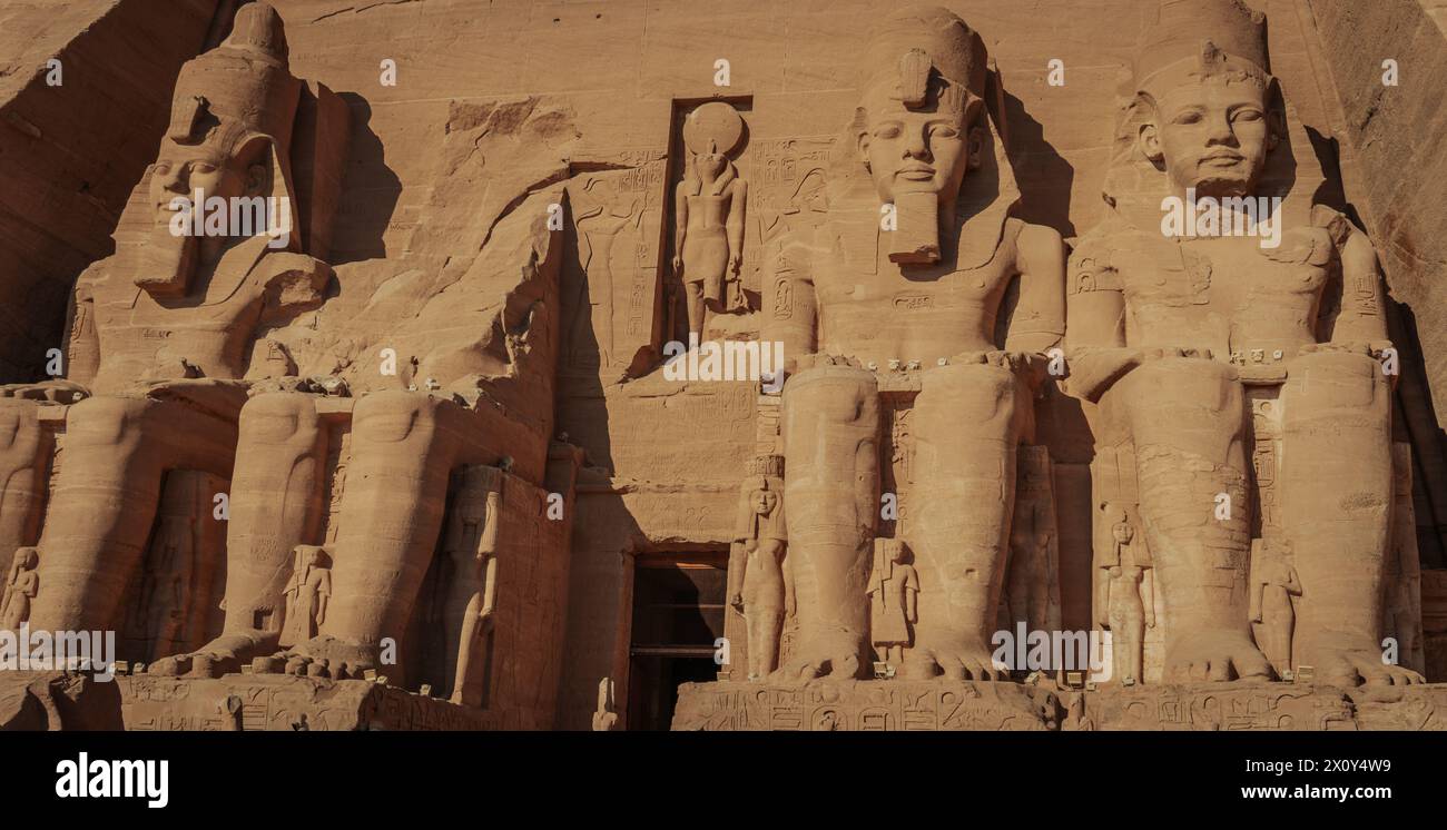 Temple of Abu Simbel in Aswan in the Egyptian part of Nubia Stock Photo ...