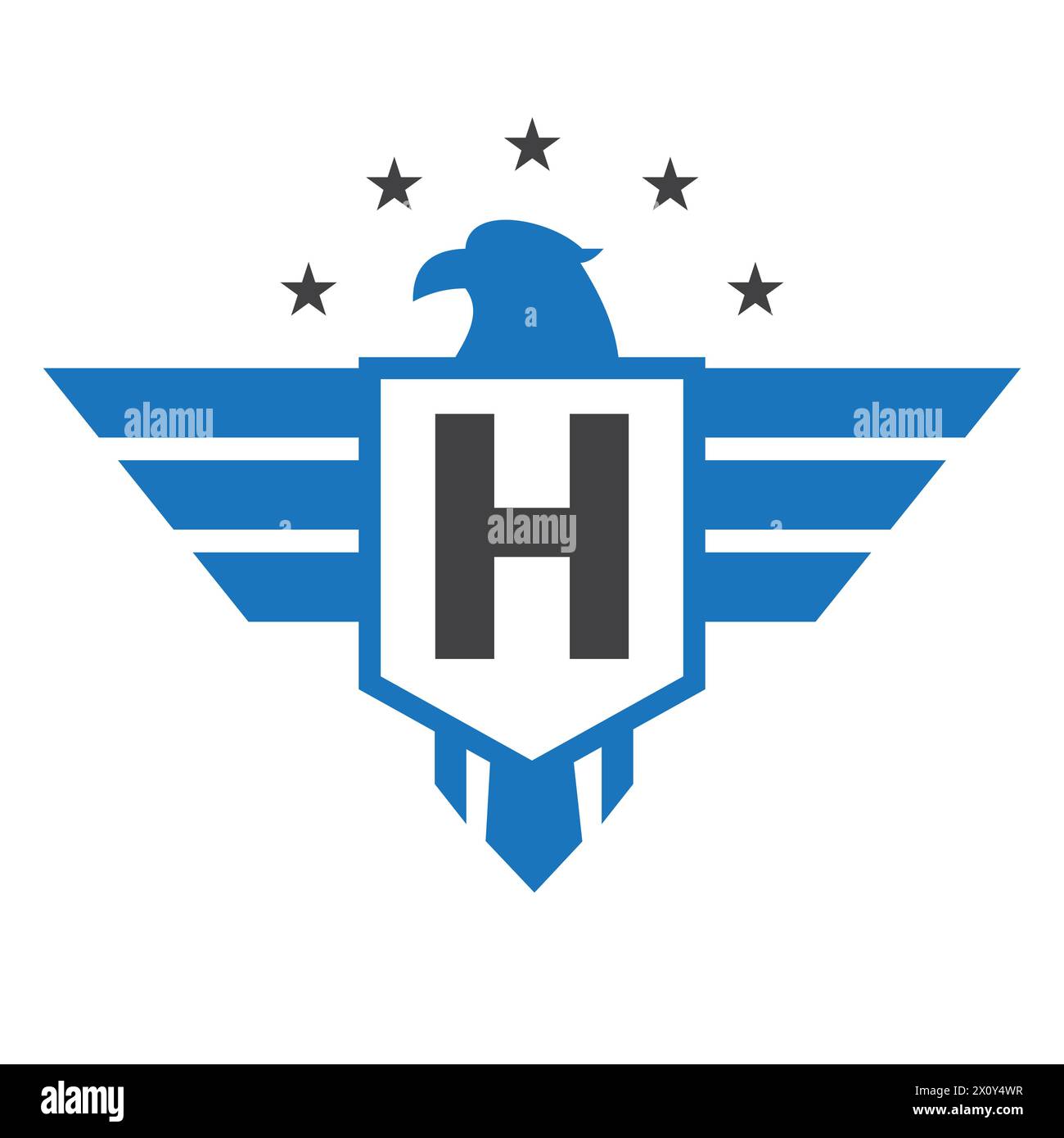 Initial Wing Logo On Letter H For Transportation Symbol Stock Vector ...