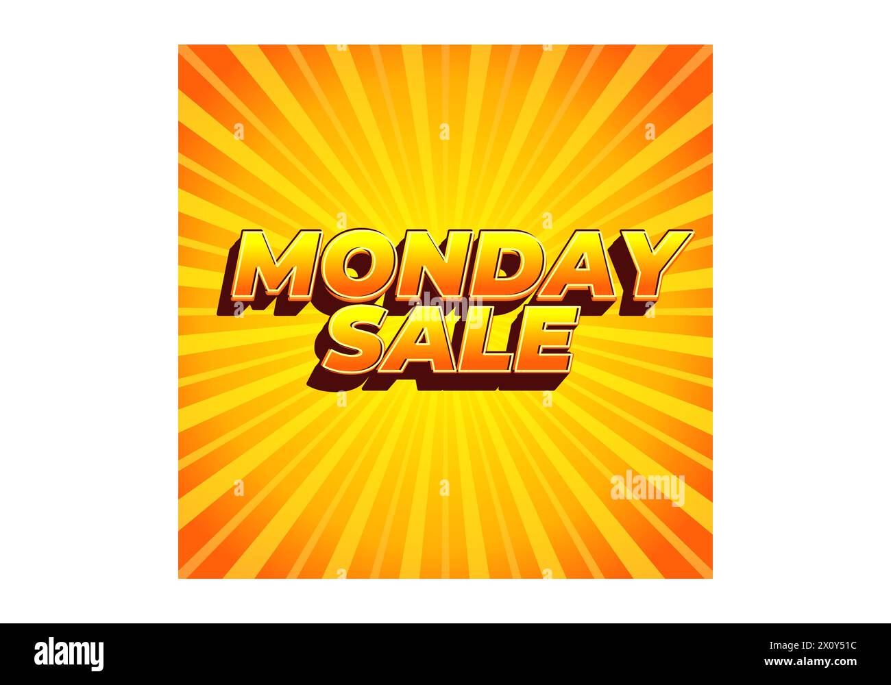 Monday sale. Text effect design in 3D style with eye catching colors ...