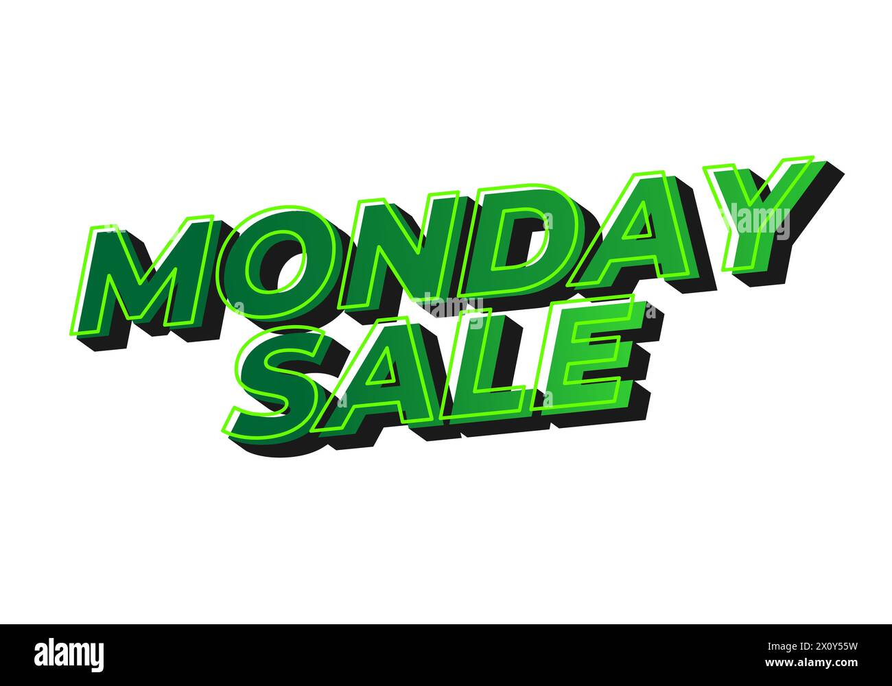Monday sale. Text effect design in 3D style with eye catching colors ...