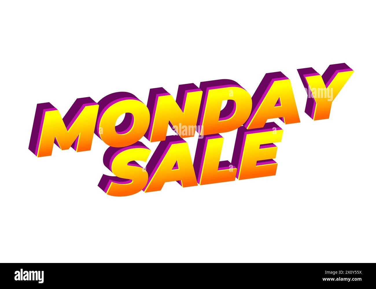 Monday sale. Text effect design in 3D style with eye catching colors ...