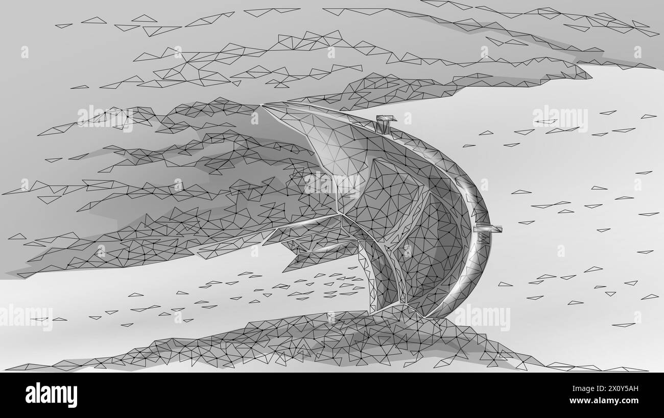 River dam hydro power energy source. Low poly 3D water dam green energy ...