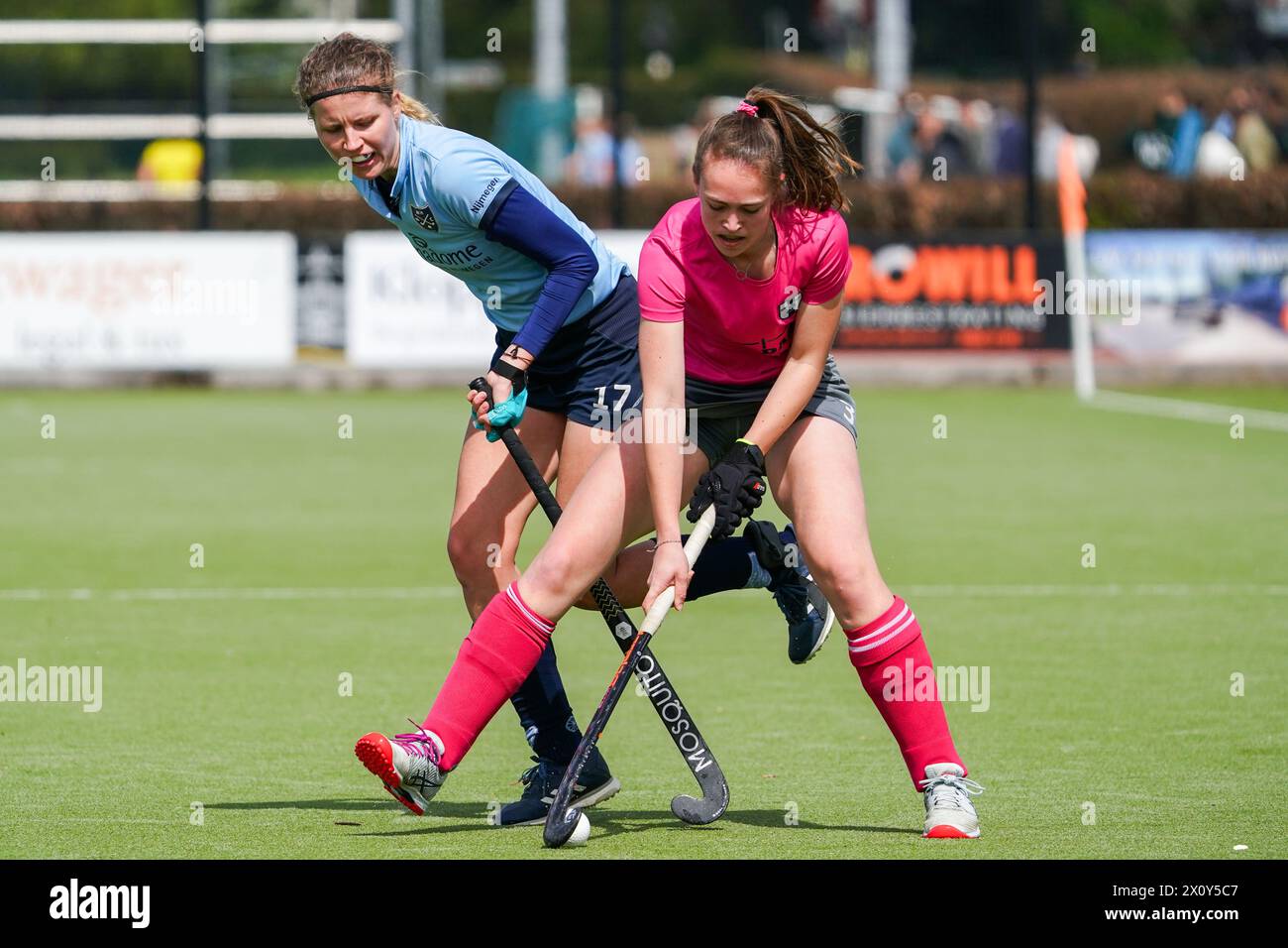 NIJMEGEN, NETHERLANDS - APRIL 14: Elena Colmer of NMHC Nijmegen, Myrthe ...