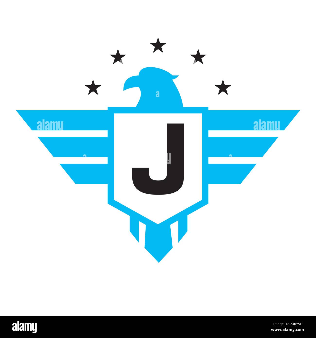 Initial Wing Logo On Letter J For Transportation Symbol Stock Vector ...