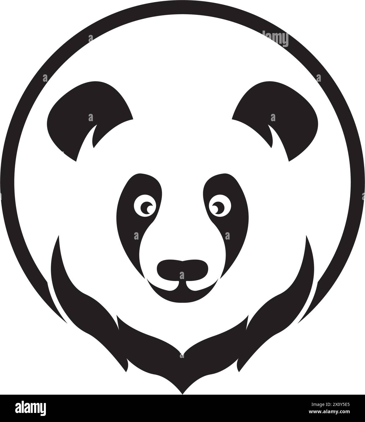 Modern panda logo Black and White Stock Photos & Images - Alamy