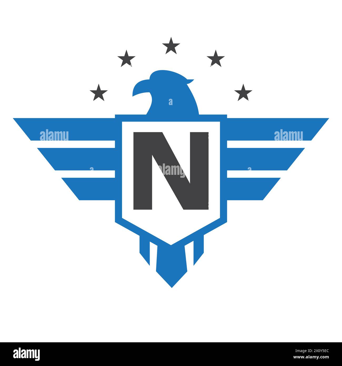Initial Wing Logo On Letter N For Transportation Symbol Stock Vector ...
