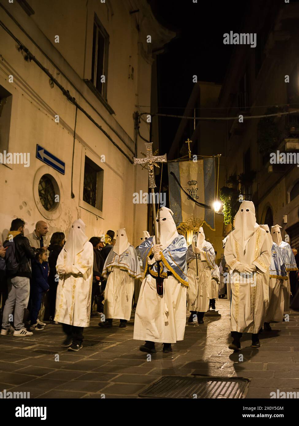 Chieti, Italy - 29 March 2024: Hooded penitents during the famous Good ...