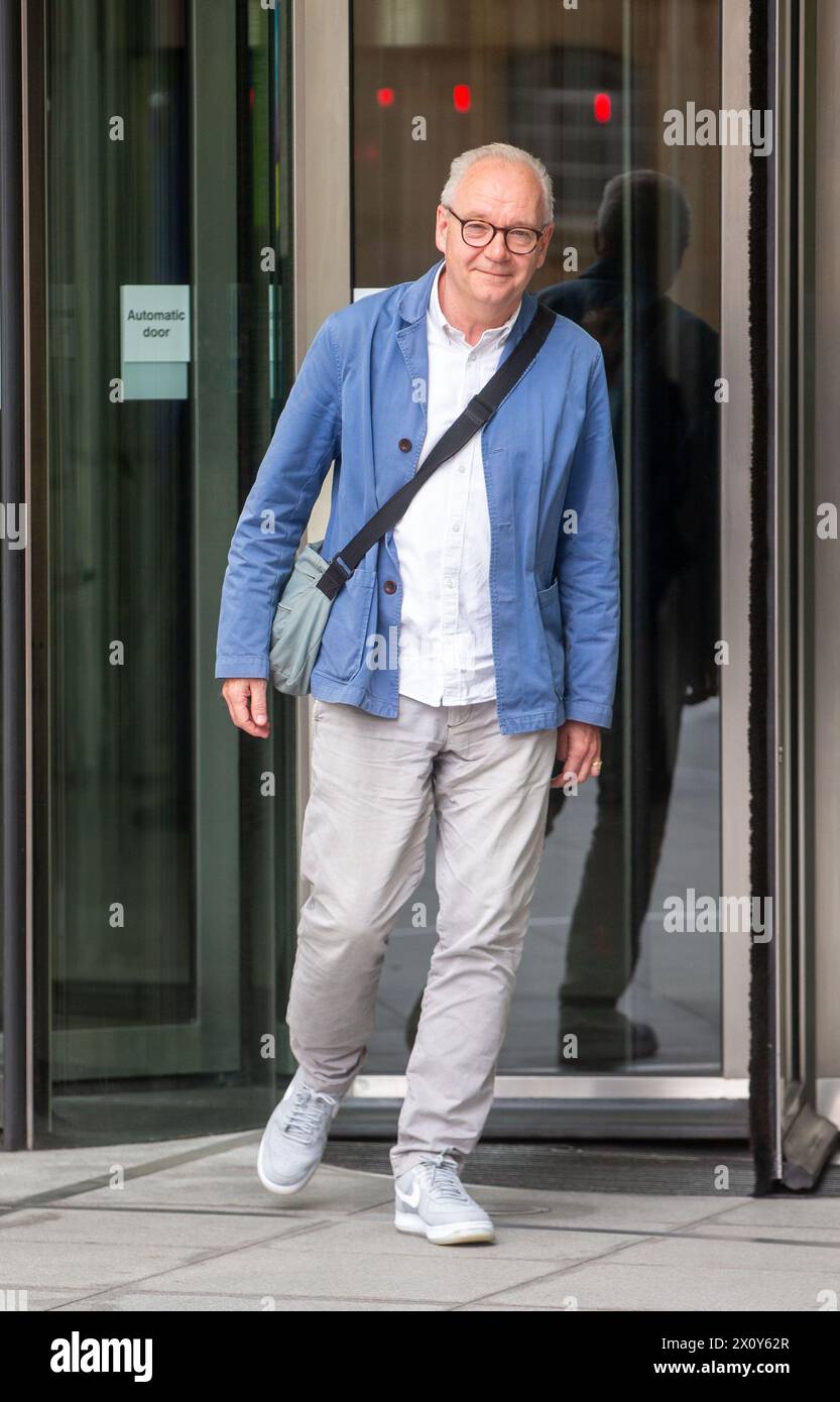 London, England, UK. 14th Apr, 2024. JOHN O'FARRELL is seen outside BBC ...