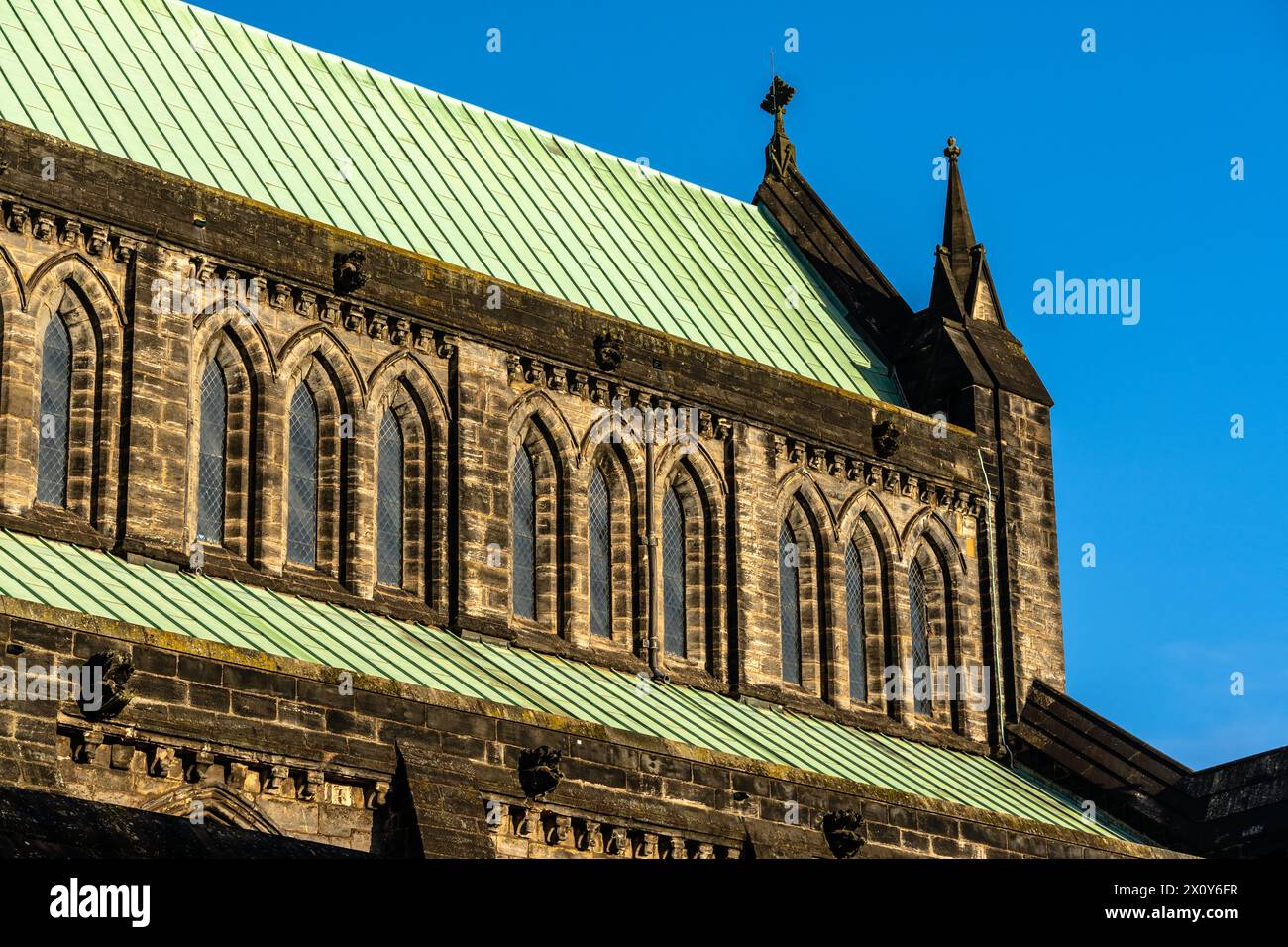 Exterior View of Glasgow Cathedral. Scotland, UK. Glasgow Cathedral is ...