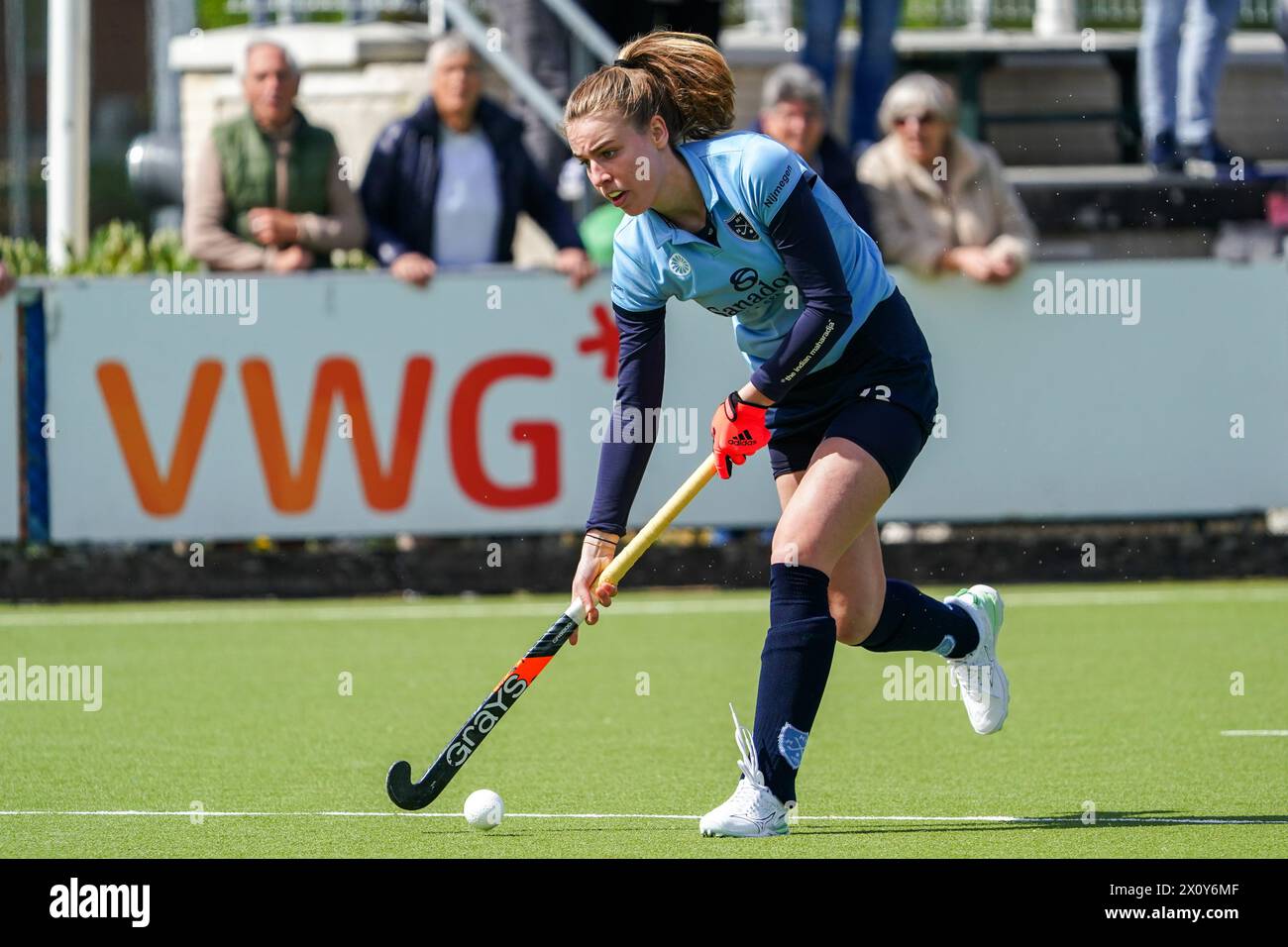 NIJMEGEN, NETHERLANDS - APRIL 14: Maren Eertink of NMHC Nijmegen during ...