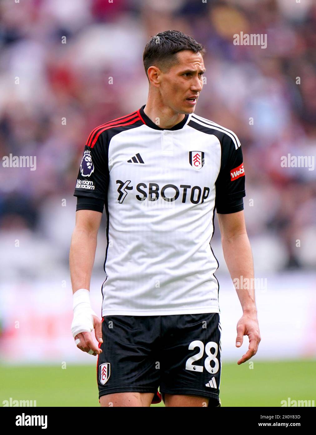 Fulham's Sasa Lukic during the Premier League match at the London ...