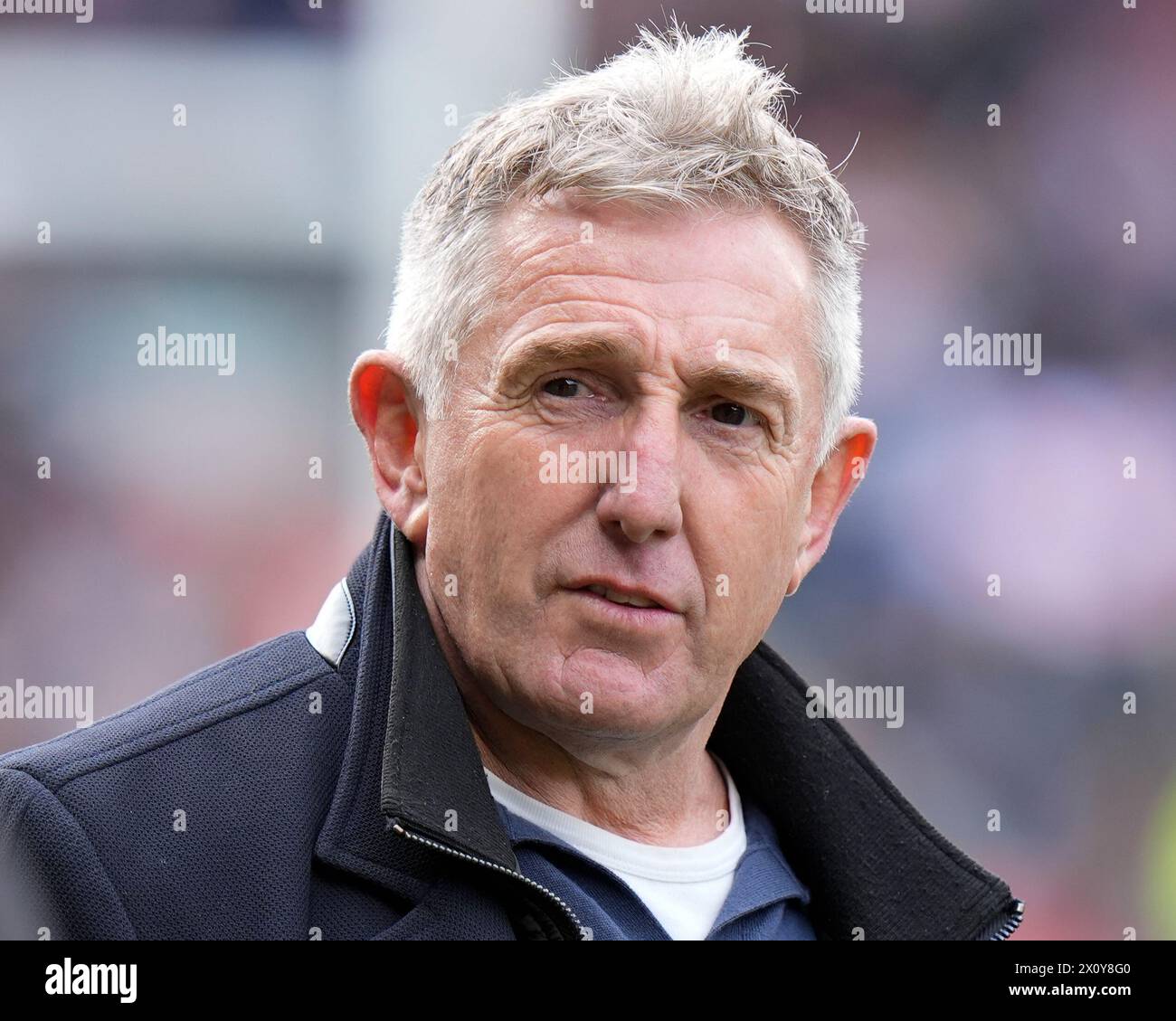 Former Rugby League legend Jonathan Davies is interviewed by the BBC during the Betfred ...