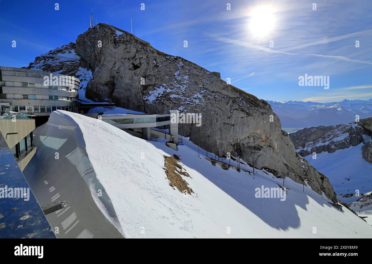 Mount Pilatus - summit station. Switzerland near Lucerne, Europe Stock ...