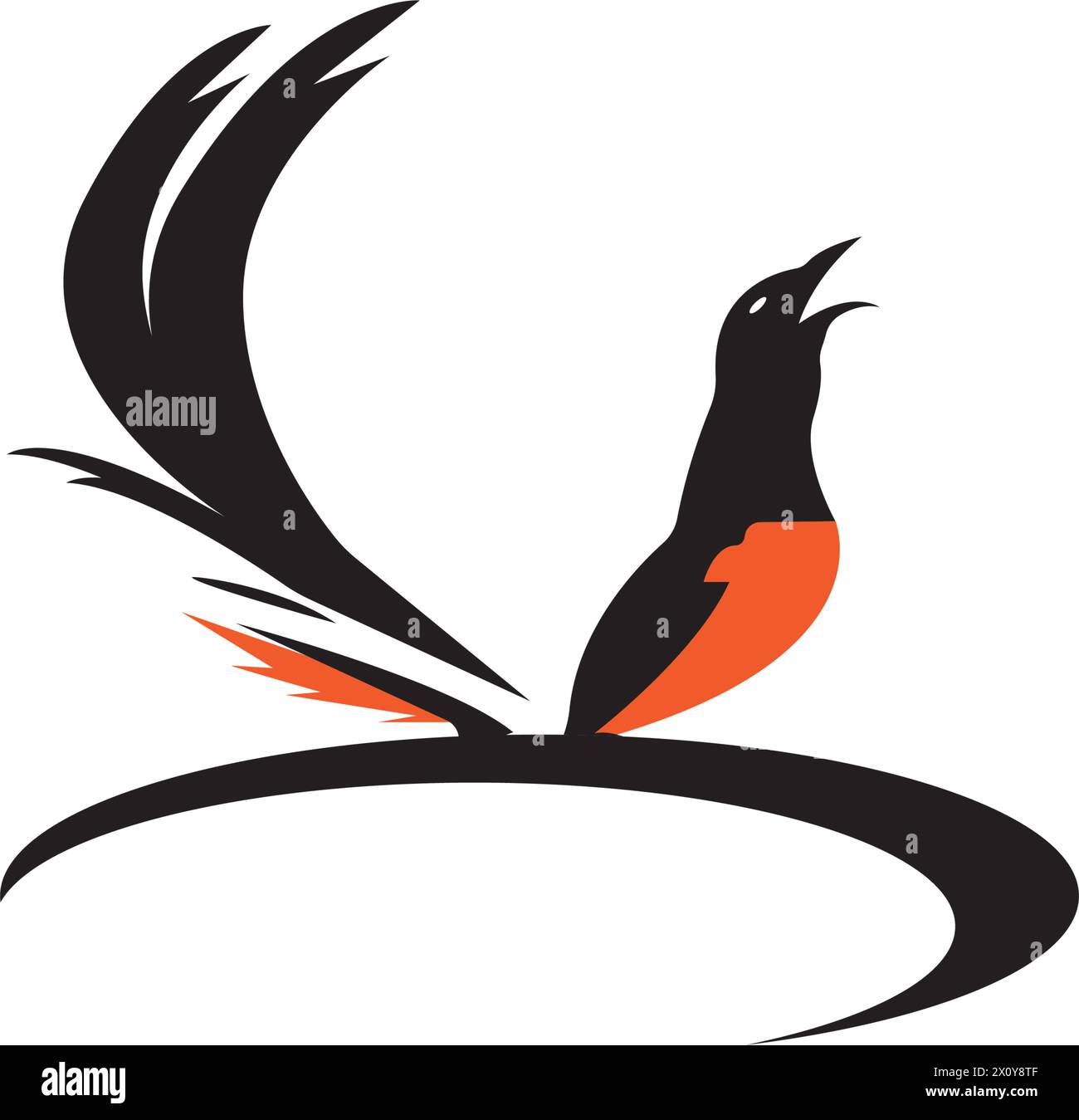Stone magpie,icon logo vector design illustration Stock Vector Image ...