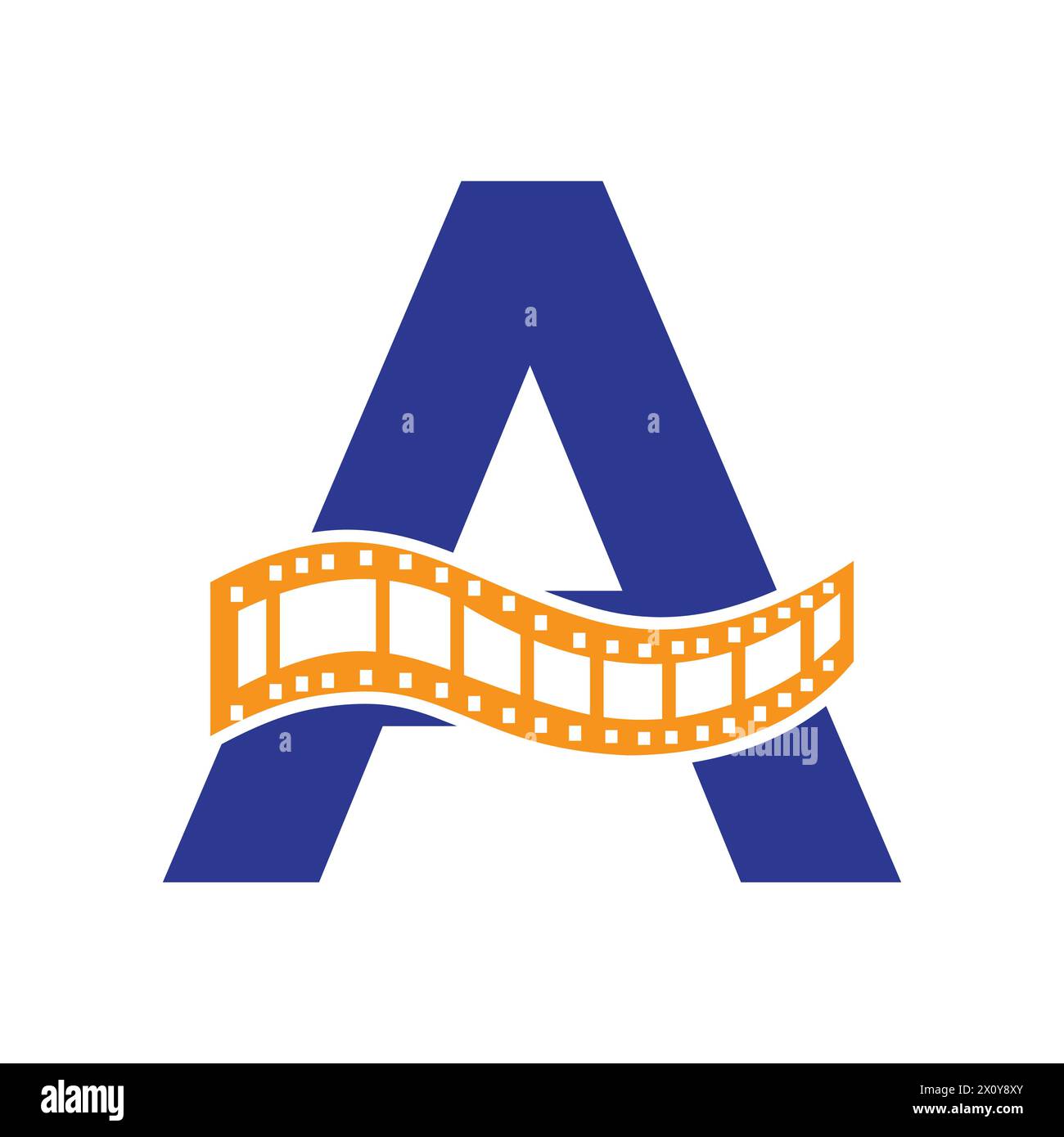 Letter A with Films Roll Symbol. Strip Film Logo For Movie Sign and ...