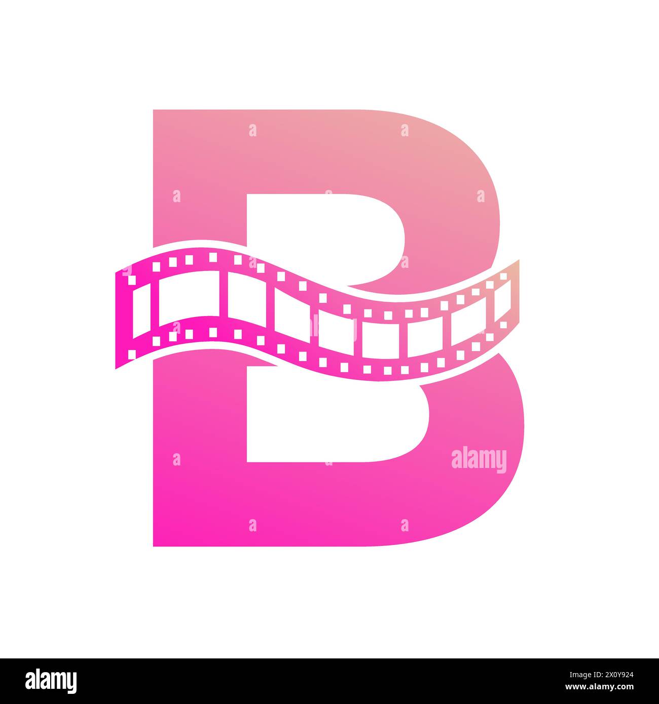 Letter B with Films Roll Symbol. Strip Film Logo For Movie Sign and ...