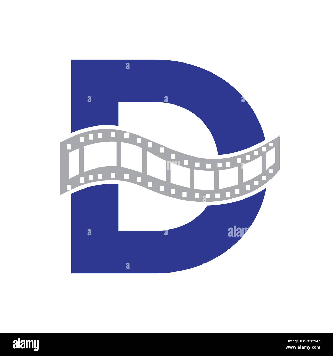 Letter D with Films Roll Symbol. Strip Film Logo For Movie Sign and ...