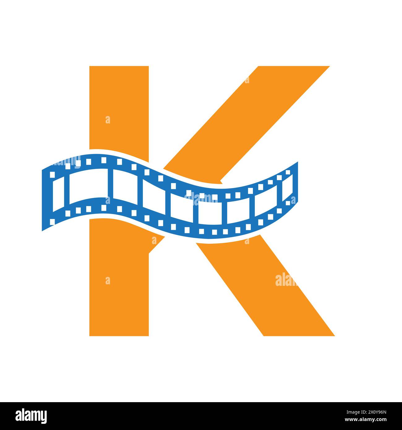 Letter K with Films Roll Symbol. Strip Film Logo For Movie Sign and ...