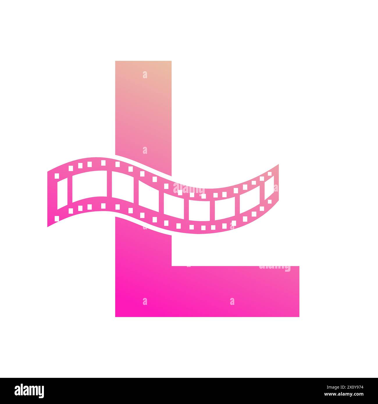 Letter L with Films Roll Symbol. Strip Film Logo For Movie Sign and ...