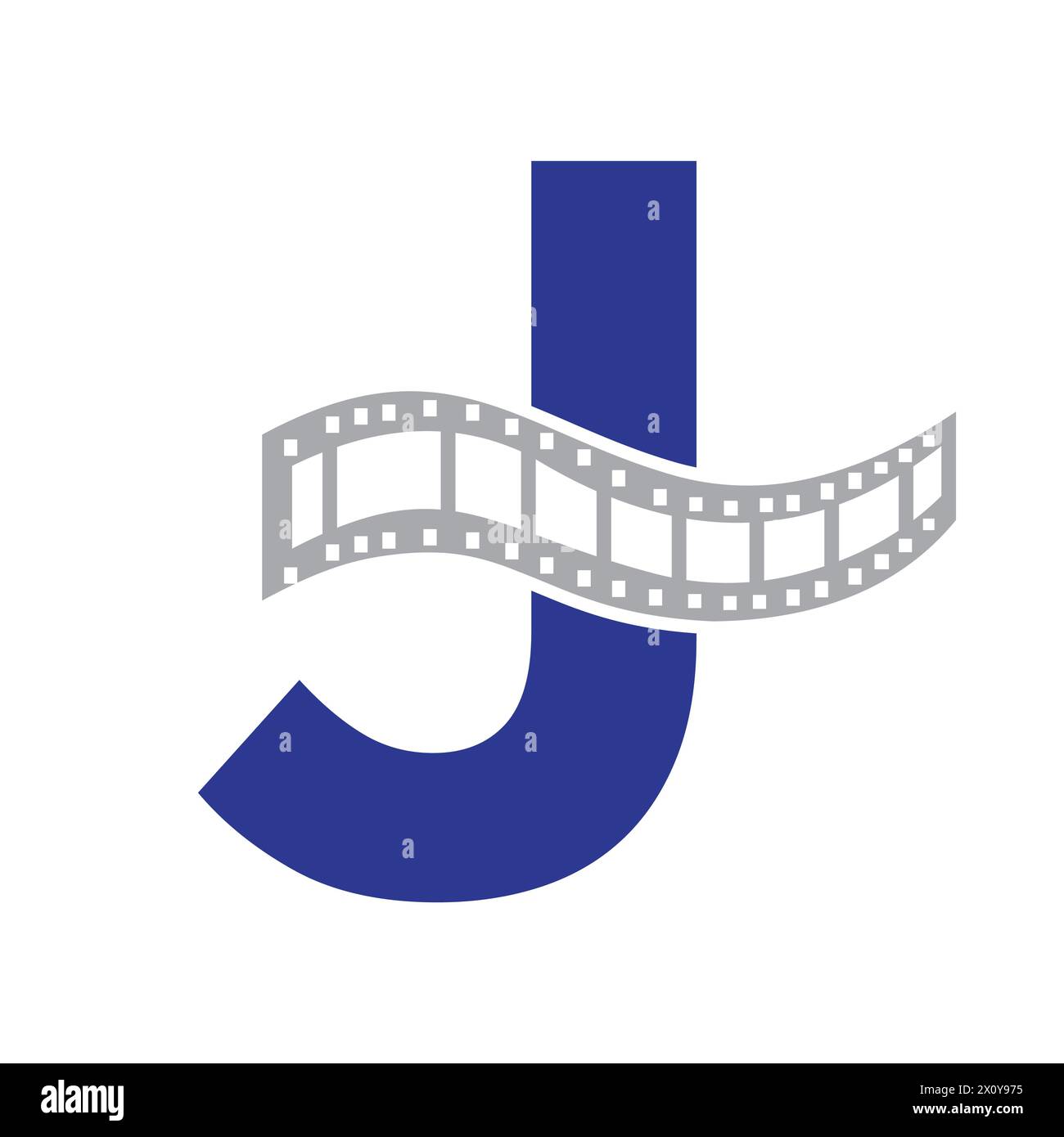 Letter J with Films Roll Symbol. Strip Film Logo For Movie Sign and ...