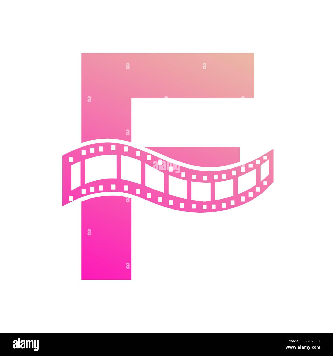 Letter F with Films Roll Symbol. Strip Film Logo For Movie Sign and ...