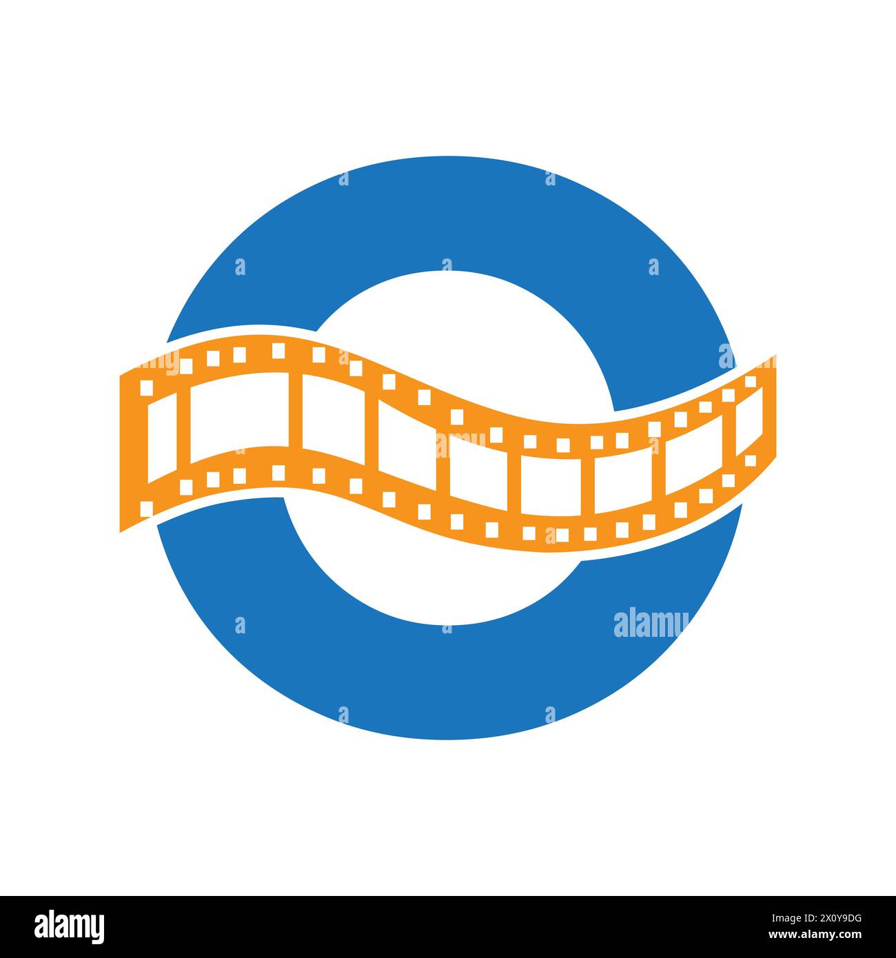 Letter O with Films Roll Symbol. Strip Film Logo For Movie Sign and ...