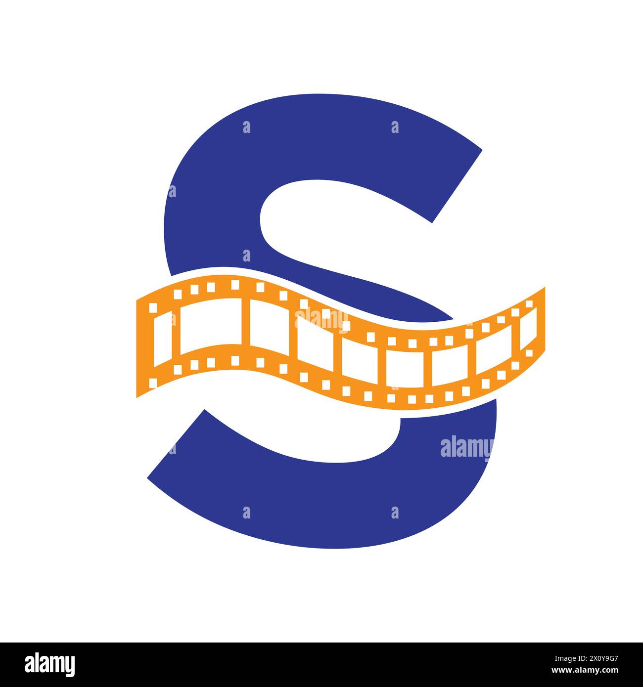 Letter S with Films Roll Symbol. Strip Film Logo For Movie Sign and ...
