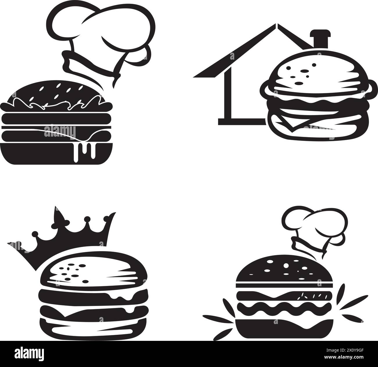 Burger logo vector icon illustration design Stock Vector Image & Art ...