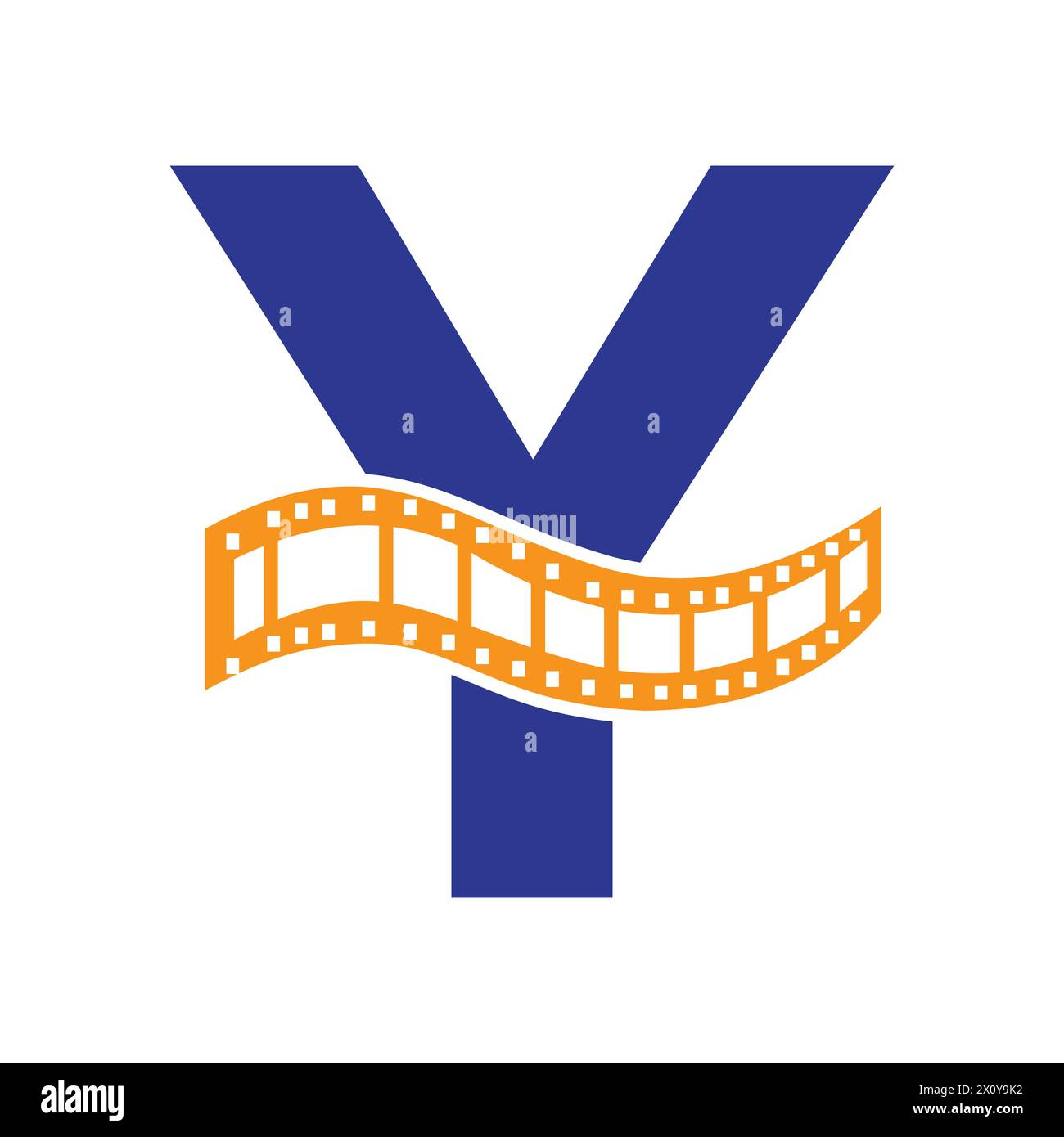 Letter Y with Films Roll Symbol. Strip Film Logo For Movie Sign and ...