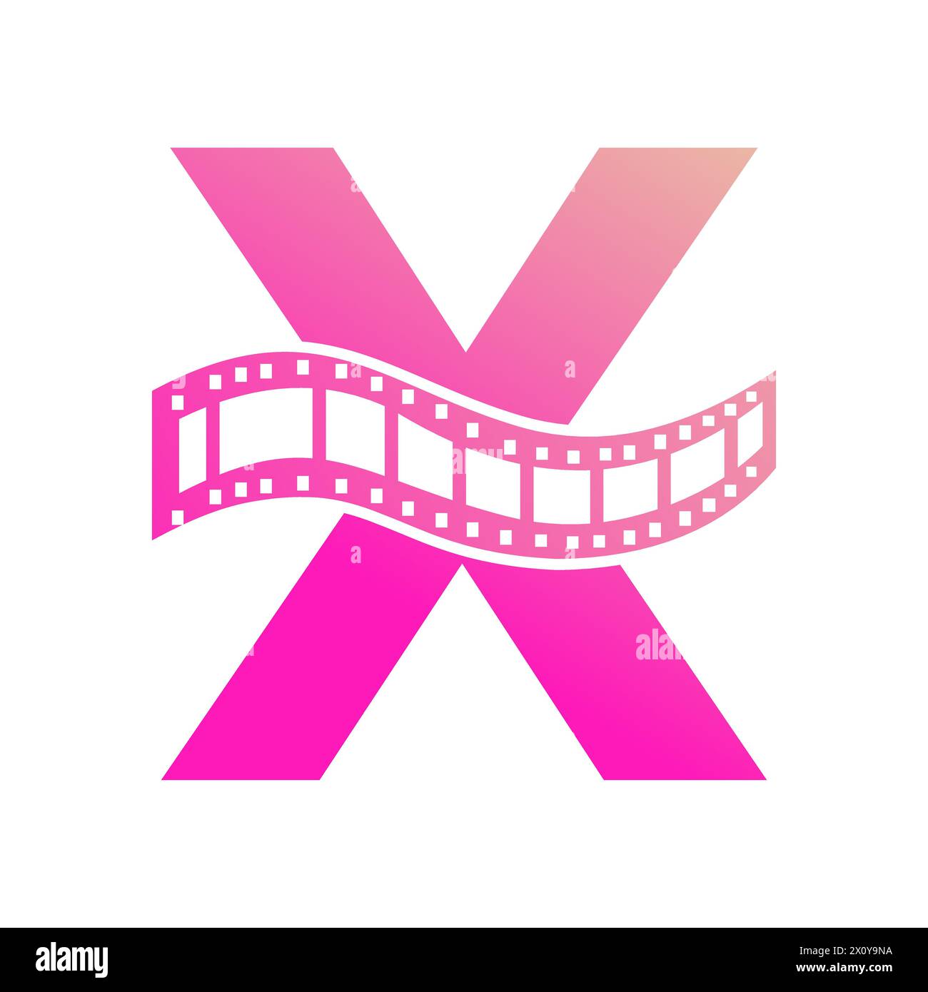 Letter X with Films Roll Symbol. Strip Film Logo For Movie Sign and ...