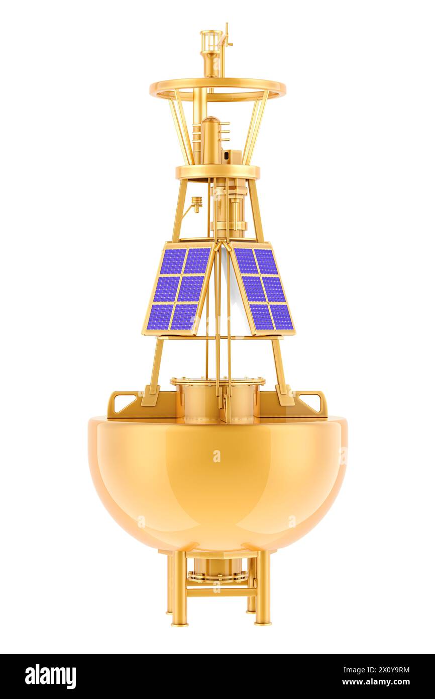 Golden weather buoy, 3D rendering isolated on white background Stock ...