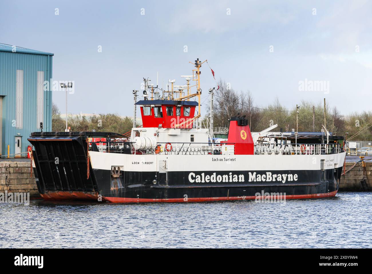 Caledonian MacBrayne car ferry, Loch Tarbert. Berth at Port Glasgow ...