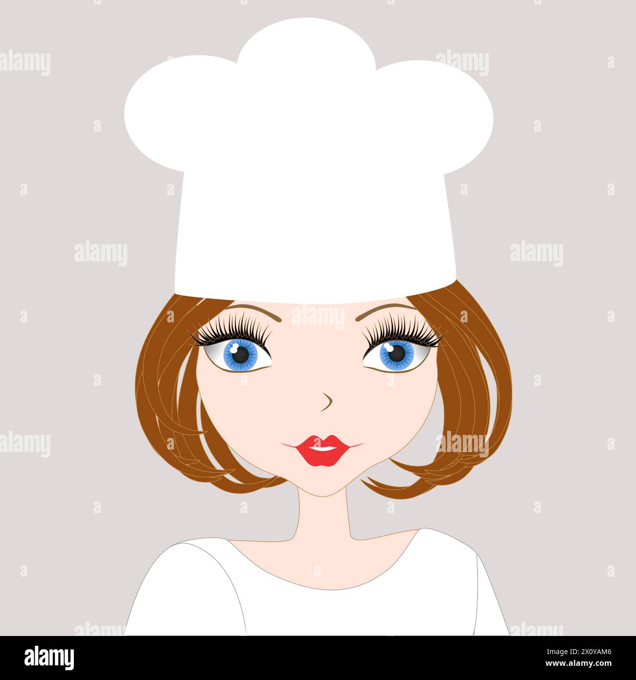 Portrait of a cook girl Isolated female chef avatar Stock Vector Image ...