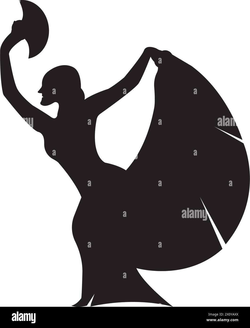 girl dancing traditional logo vector illustration logo design Stock ...